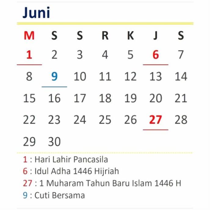 Jadwal Libur Nasional Tanggal Merah dan Cuti Bersama Juni 2025, ada Dua ...