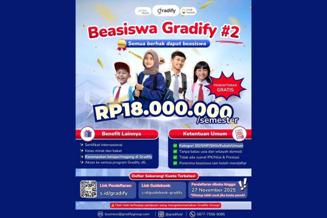Beasiswa Gradify 2025 Dibuka untuk Pelajar dan Mahasiswa, Cek Syarat Daftarnya – BANYUMASEKSPRES.ID